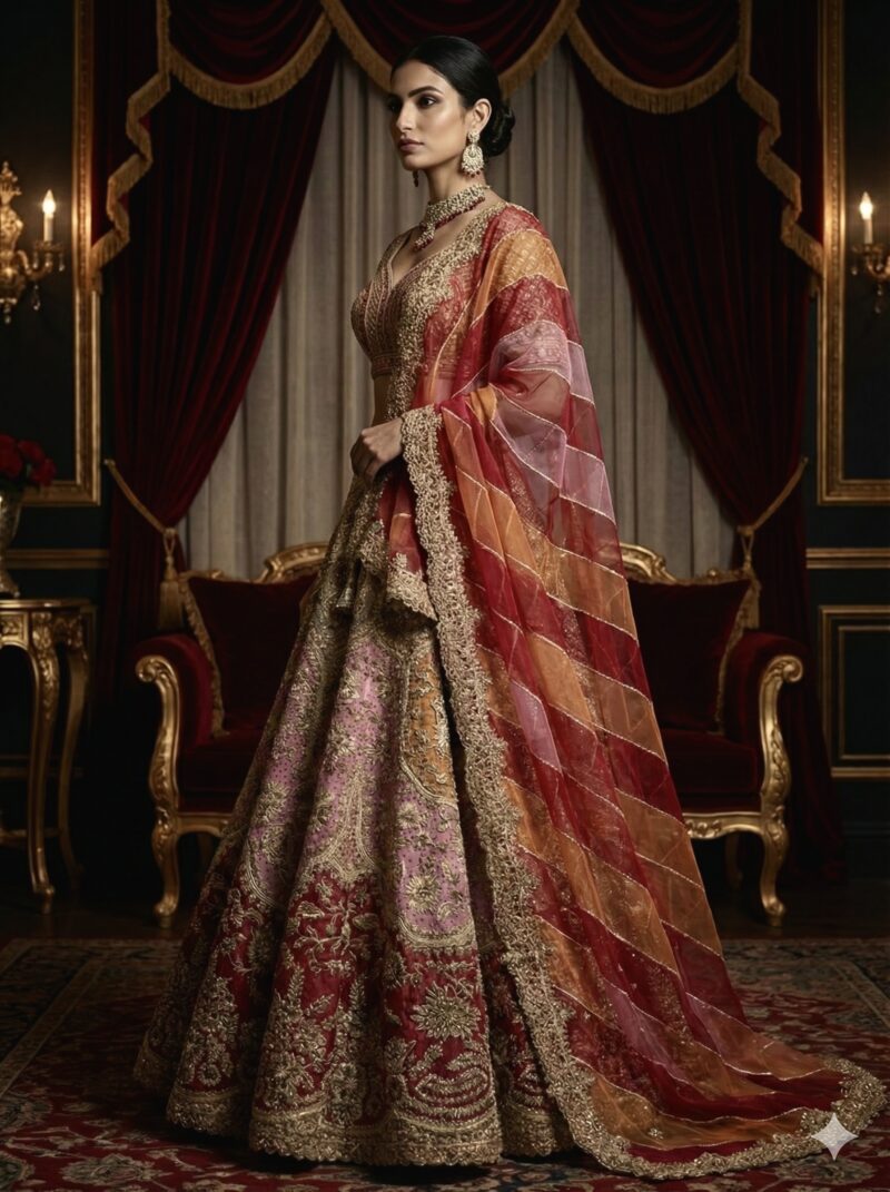 Royal Gold Maroon Zari Ensemble – Saluja Instyle Mom & Me