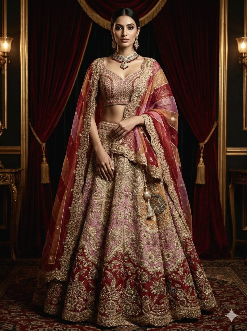 Royal Gold Maroon Zari Ensemble – Saluja Instyle Mom & Me