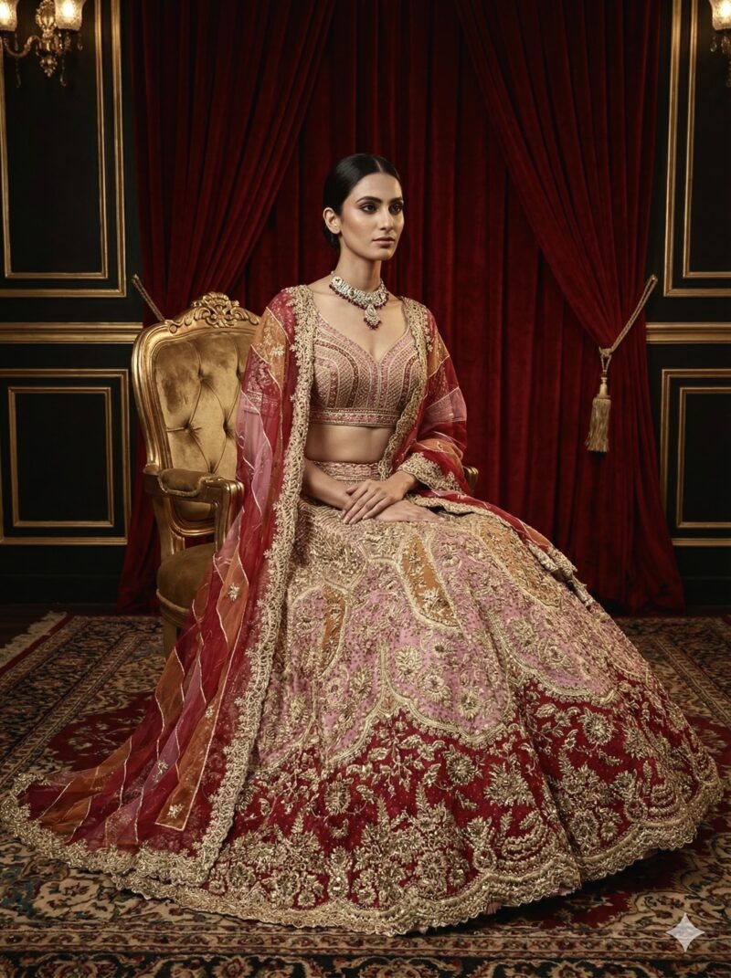 Royal Gold Maroon Zari Ensemble – Saluja Instyle Mom & Me